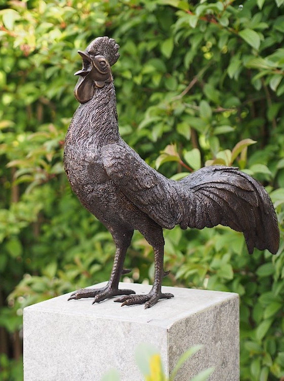 Bronzefigur kaufen Vogel HAHN KUNO Bronzeskulptur Bronzetier